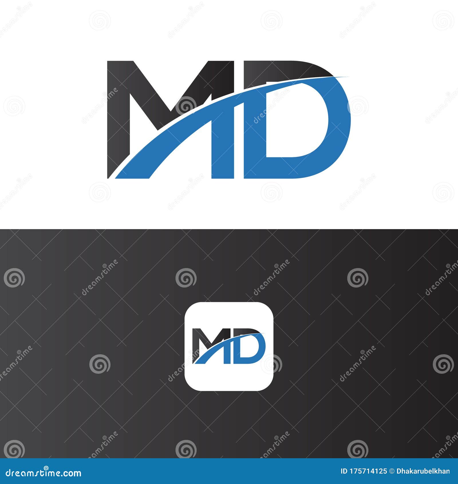 MD Logo Letter Design Template Element Stock Vector - Illustration of ...