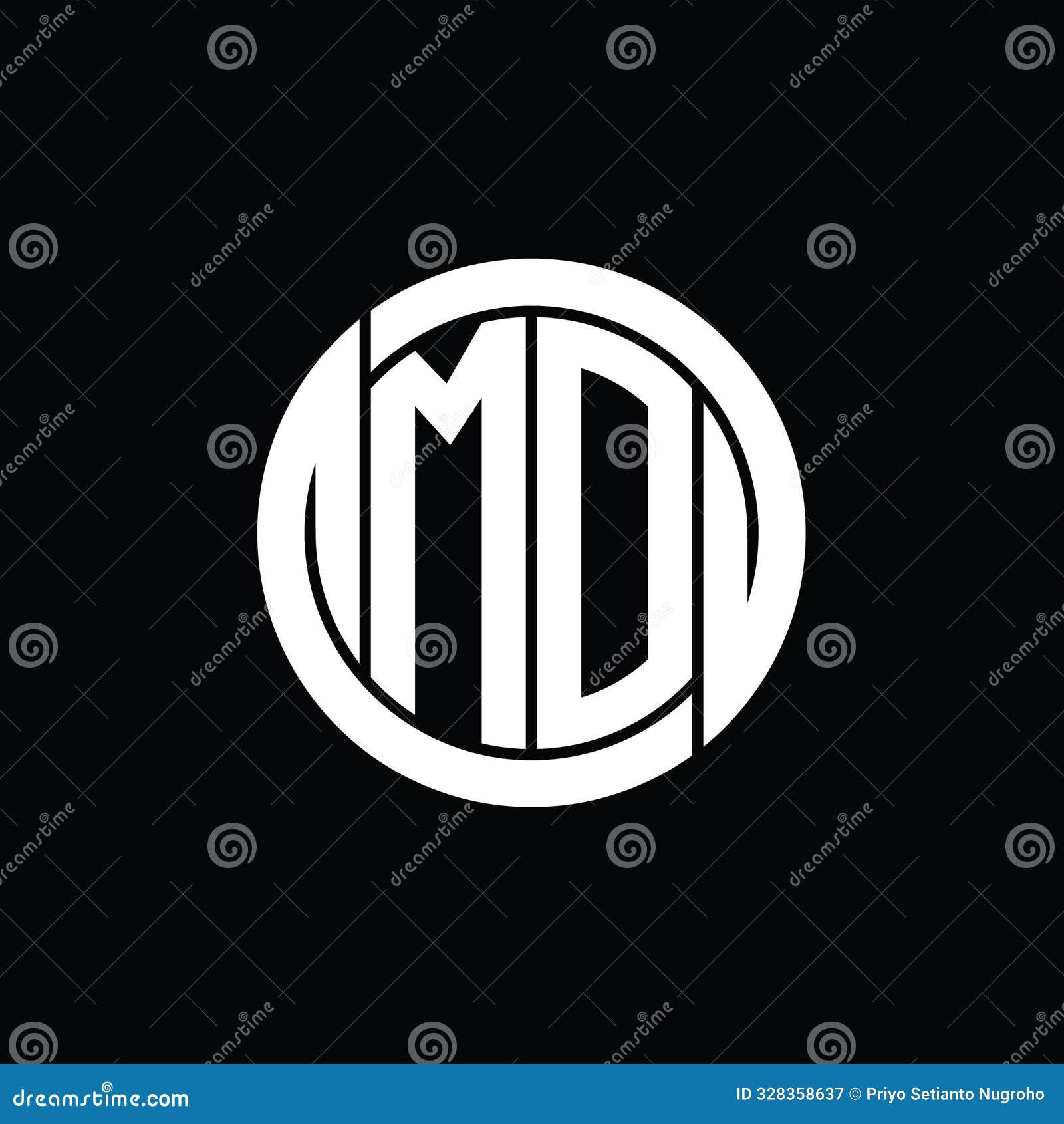MD Logo Monogram Shield Inside Circle Shape Vector Images Design Template Stock Vector ...