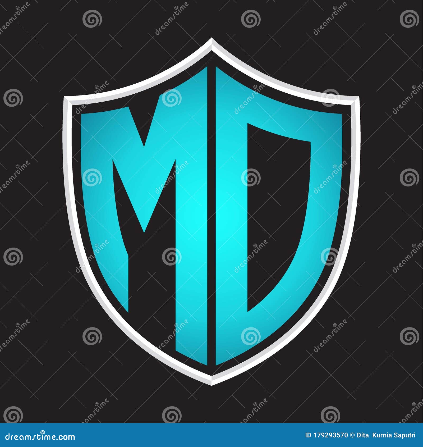 MD Logo Monogram with Shield Shape Isolated Blue Colors on Outline ... MD Logo Monogram with Shield Shape Isolated Blue Colors on Outline ...