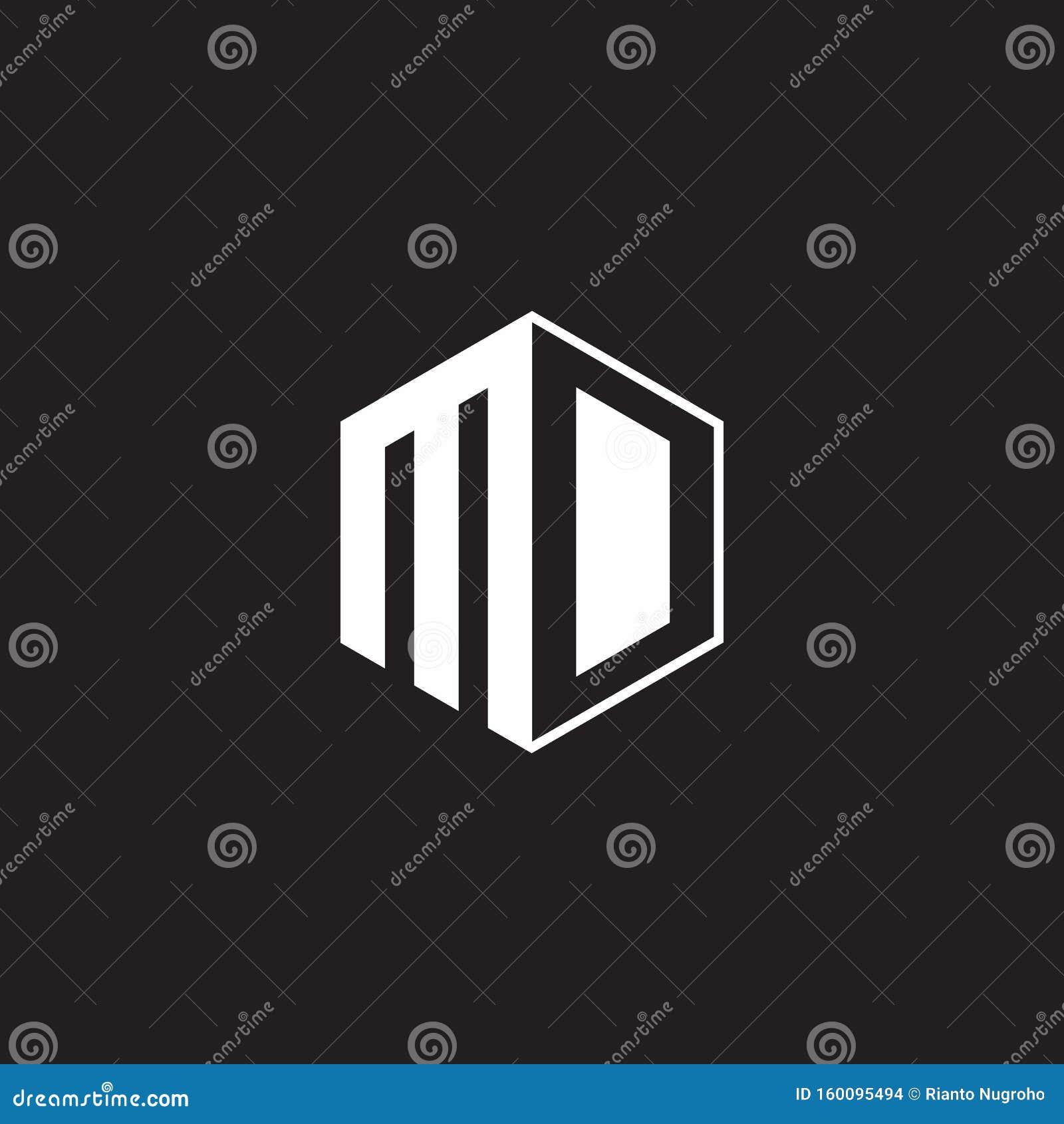 MD Logo Monogram Hexagon with Black Background Negative Space Style ... MD Logo Monogram Hexagon with Black Background Negative Space Style ...
