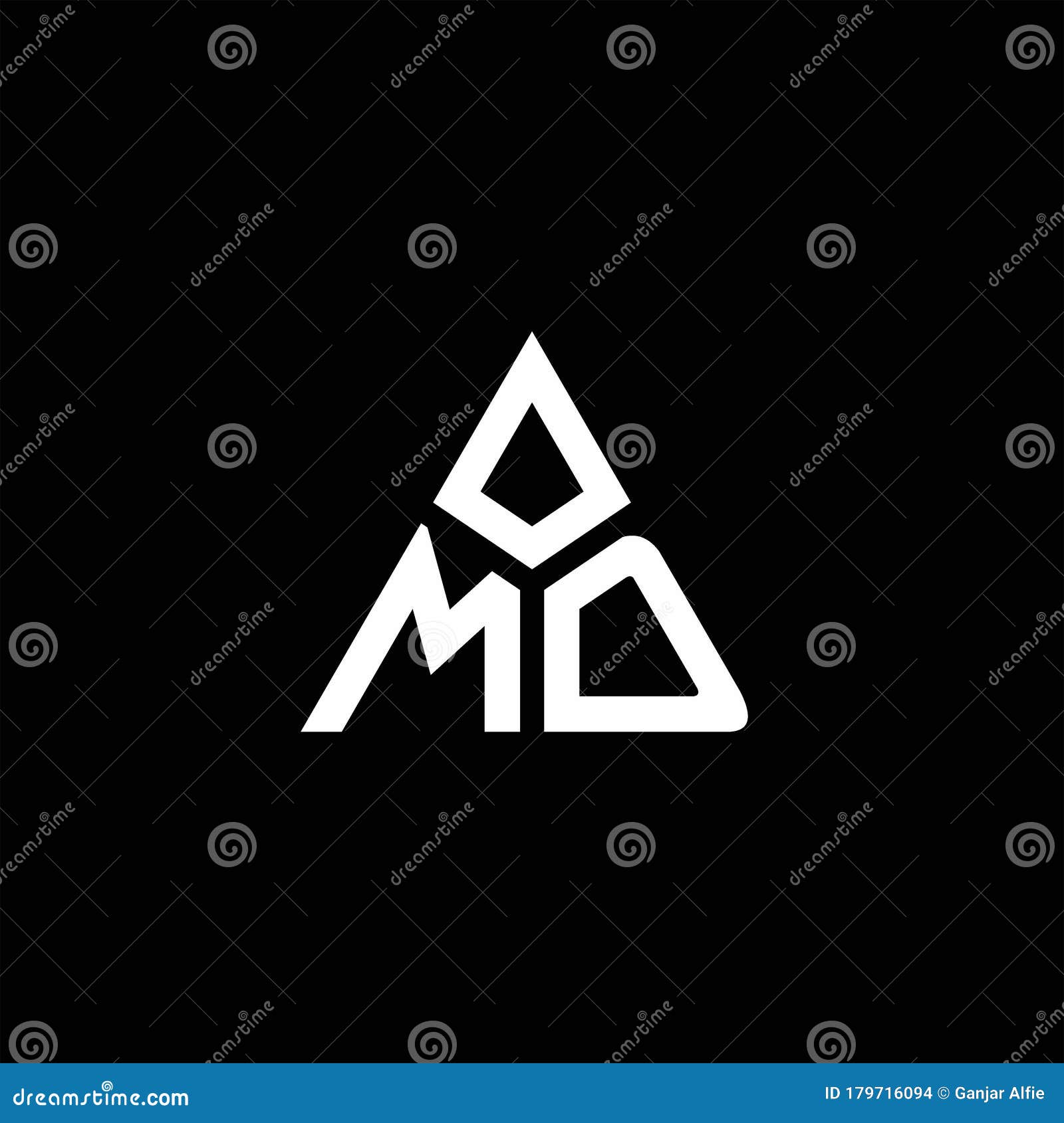 MD Monogram Logo with 3 Pieces Shape Isolated on Triangle Stock Vector ...