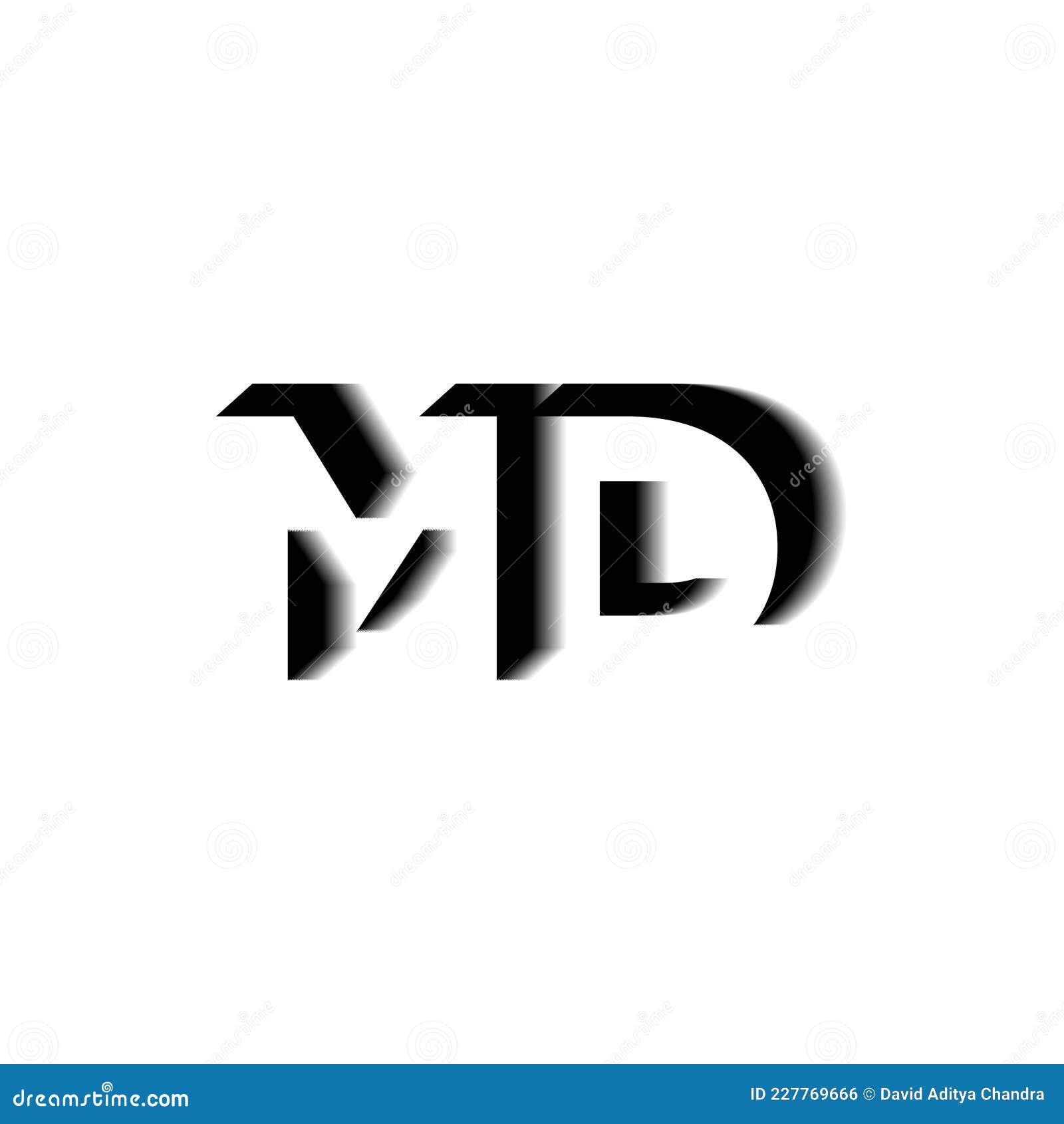 MD Monogram Shadow Shape Style Stock Vector - Illustration of elegance ...