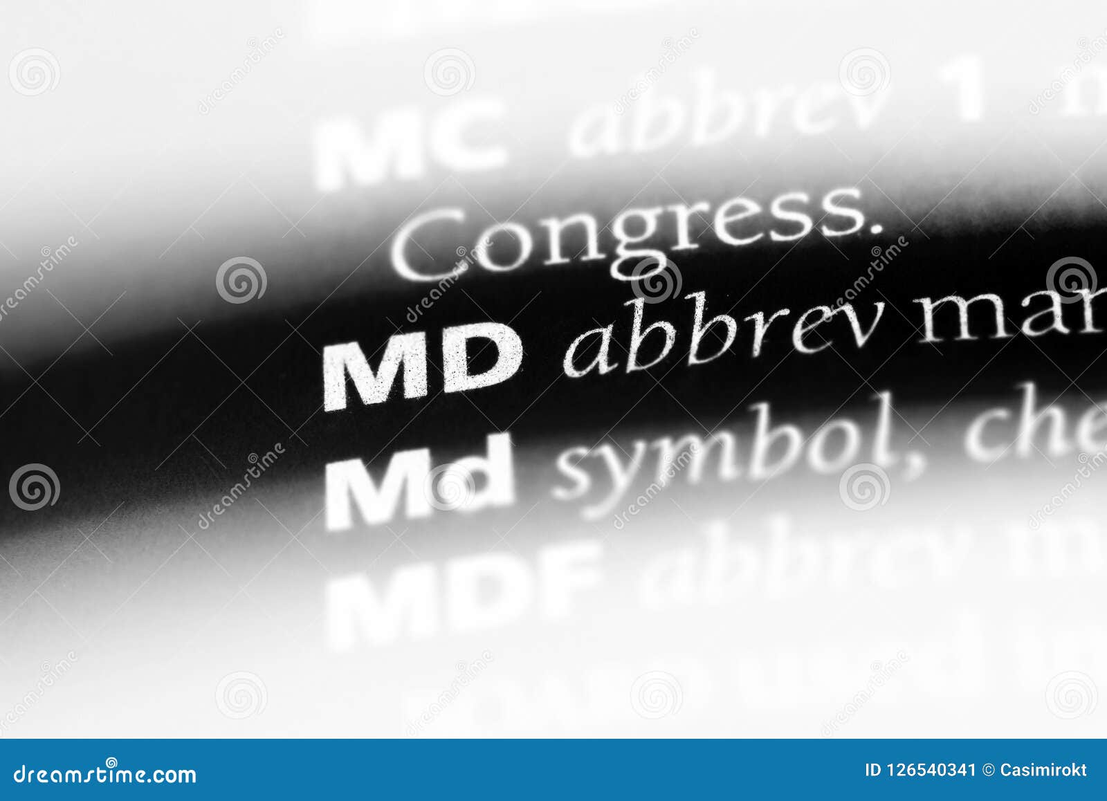 Md stock image. Image of concept, idea, word, printed - 126540341