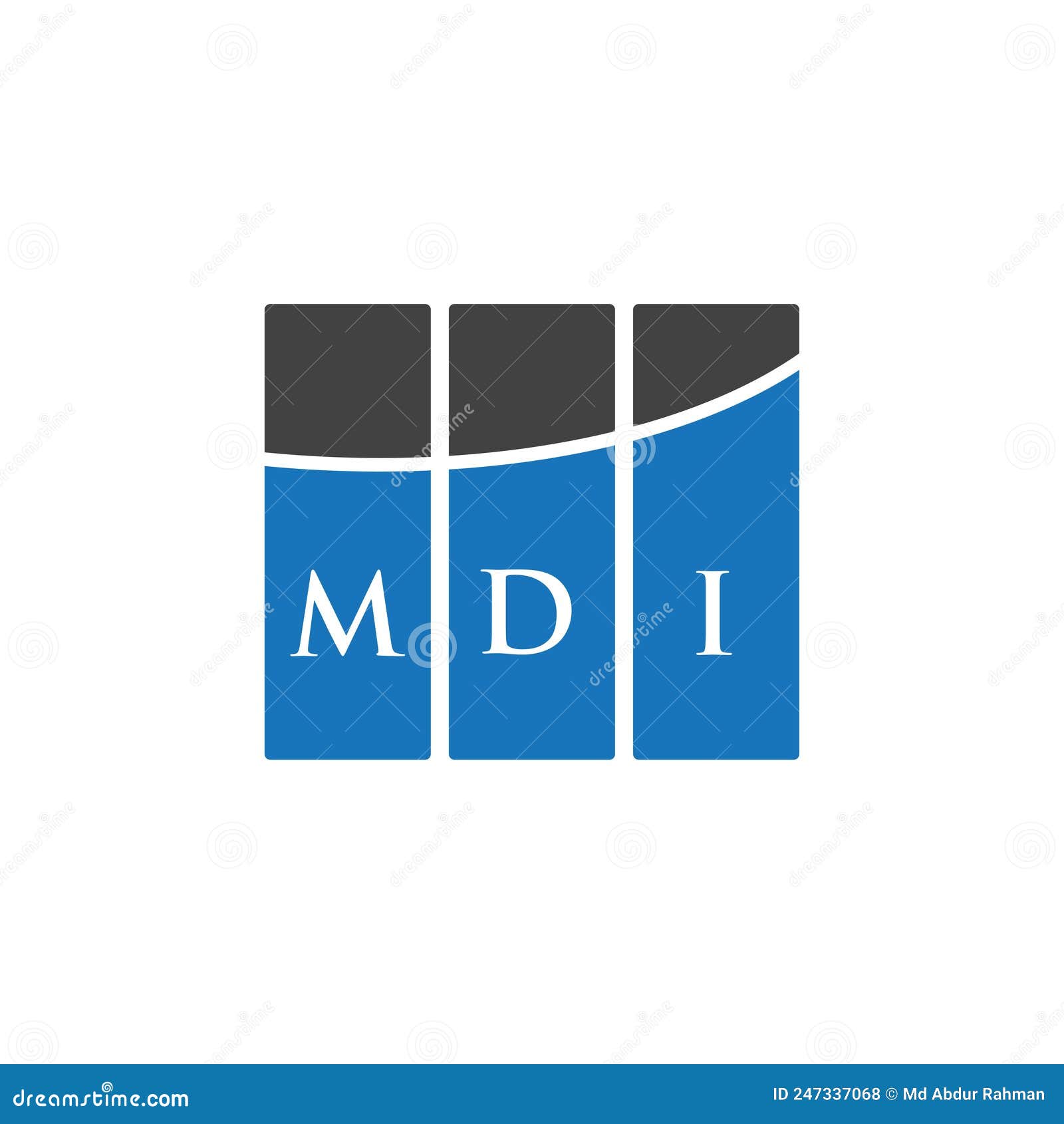 MDI Letter Logo Design on WHITE Background. MDI Creative Initials ...