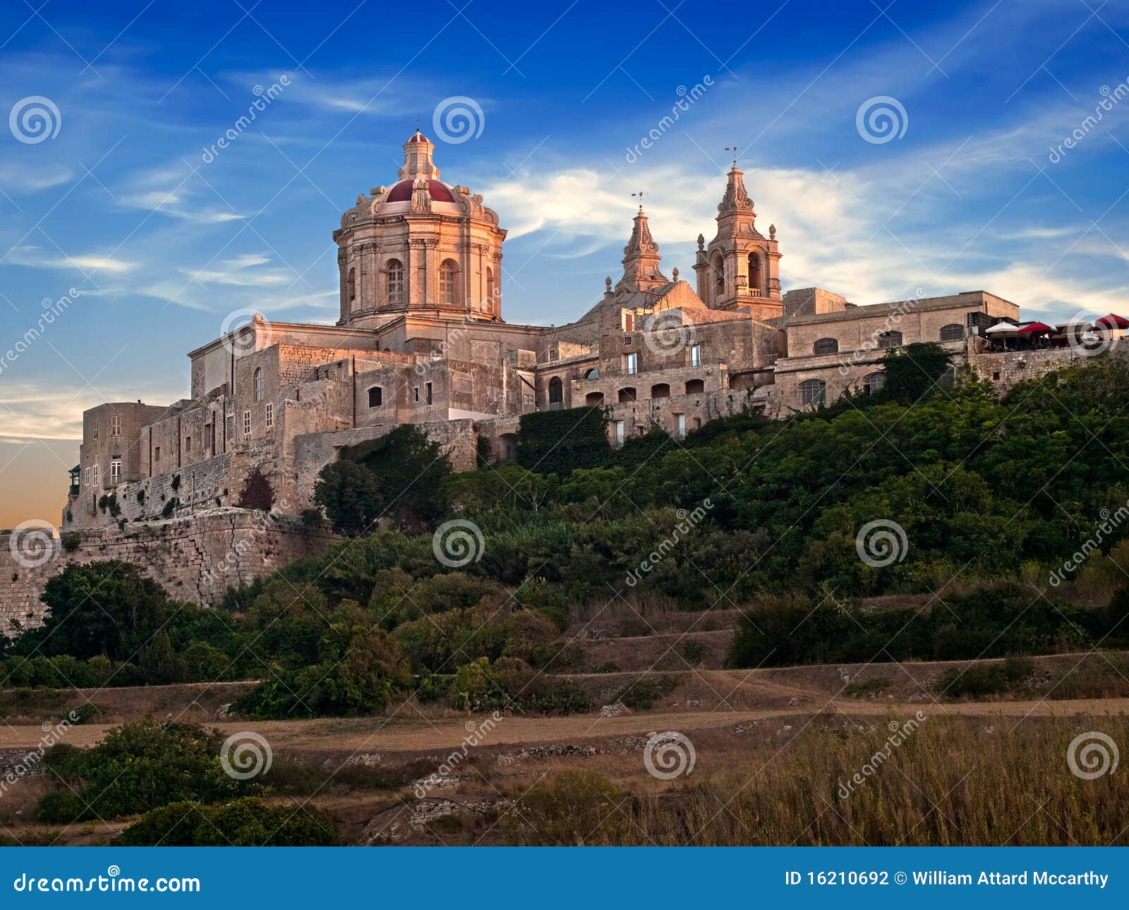 Mdina at Dusk stock photo. Image of beautiful, framed - 16210692