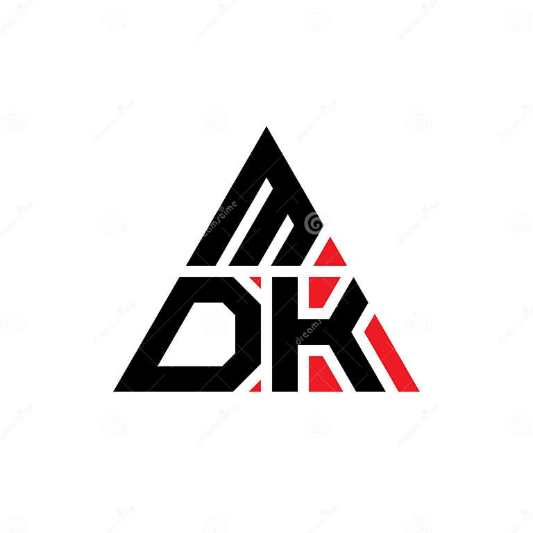 MDK Triangle Letter Logo Design with Triangle Shape. MDK Triangle Logo ...