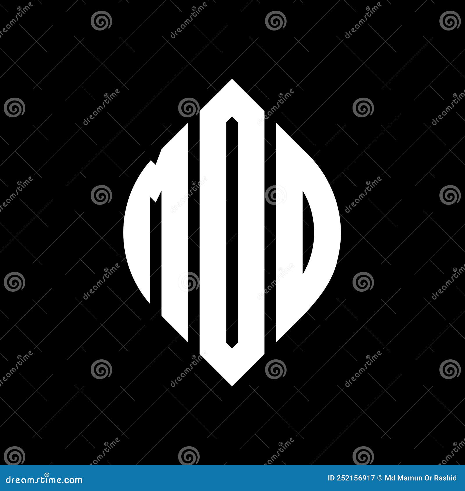 MDO Circle Letter Logo Design with Circle and Ellipse Shape. MDO ...