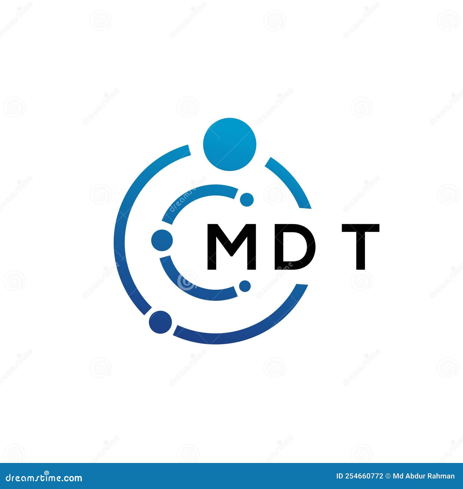 MDT Letter Technology Logo Design on White Background. MDT Creative ...