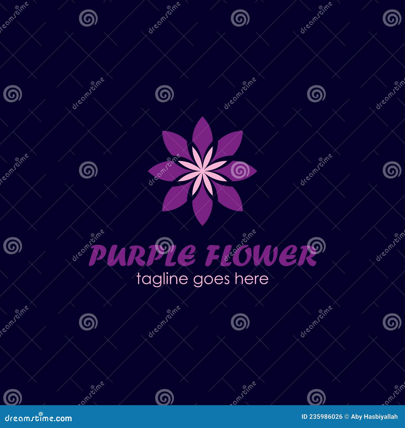 Purple Flower Logo Design Template Stock Vector - Illustration of ...