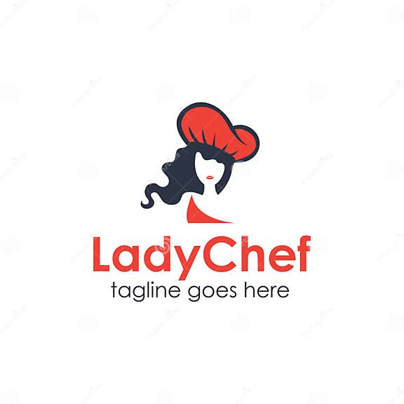 Lady Chef Logo Design Template Stock Vector - Illustration of flower ...