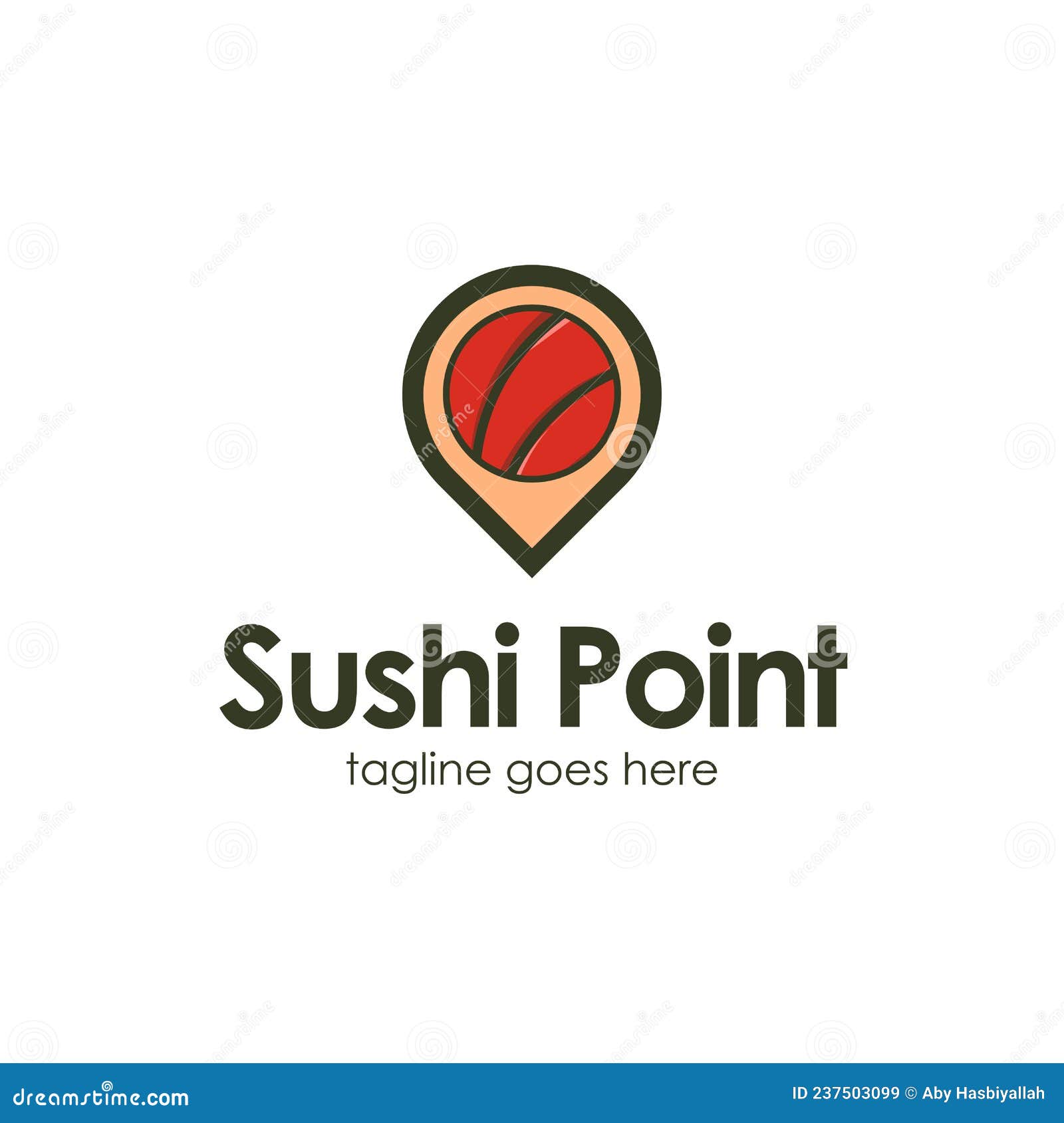Sushi Point Logo Design Template Stock Vector - Illustration of line ...