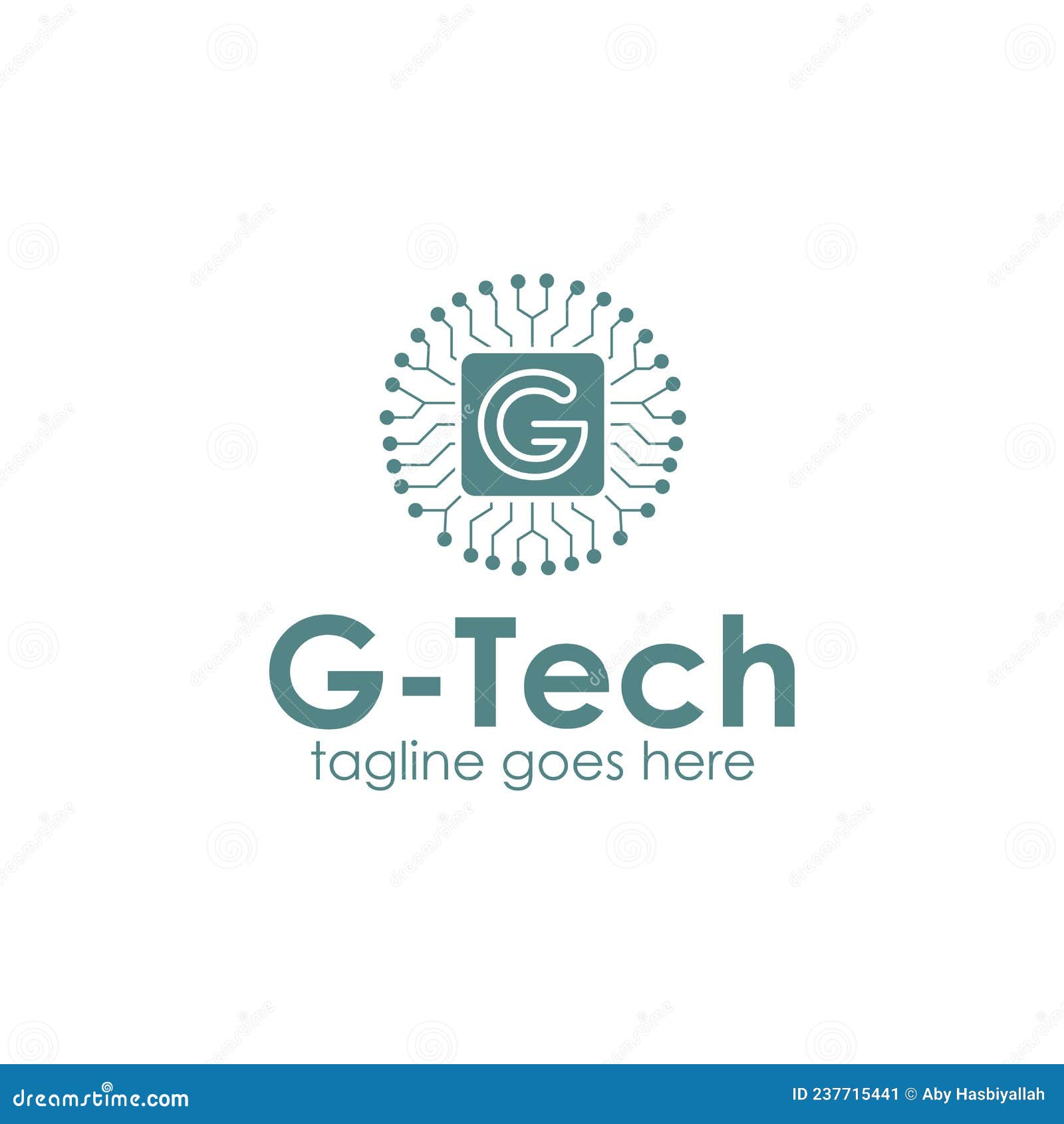 G-Tech Logo Design Template Stock Vector - Illustration of technology ...