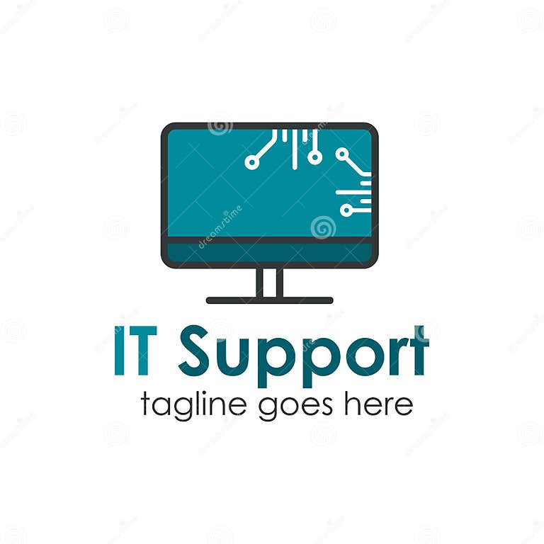 It Support Logo Design Template with Computer Tools Icon. Perfect for ...