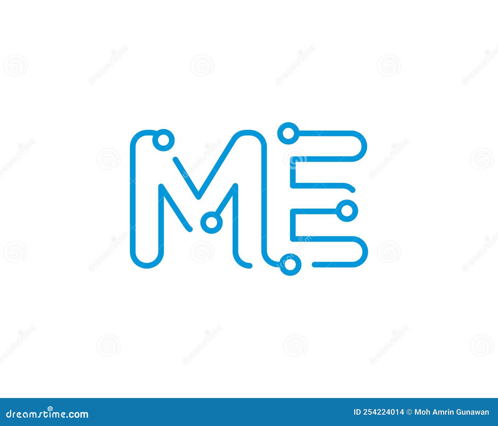 ME Letters, Electronic Circuit, Technology Logo Design Vector 001 Stock ...