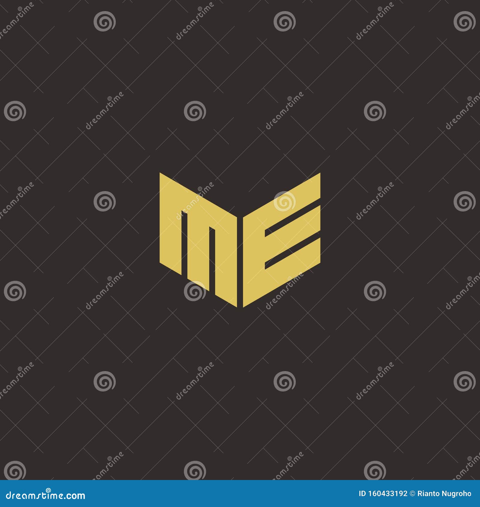 ME Logo Letter Initial Logo Designs Template with Gold and Black ...