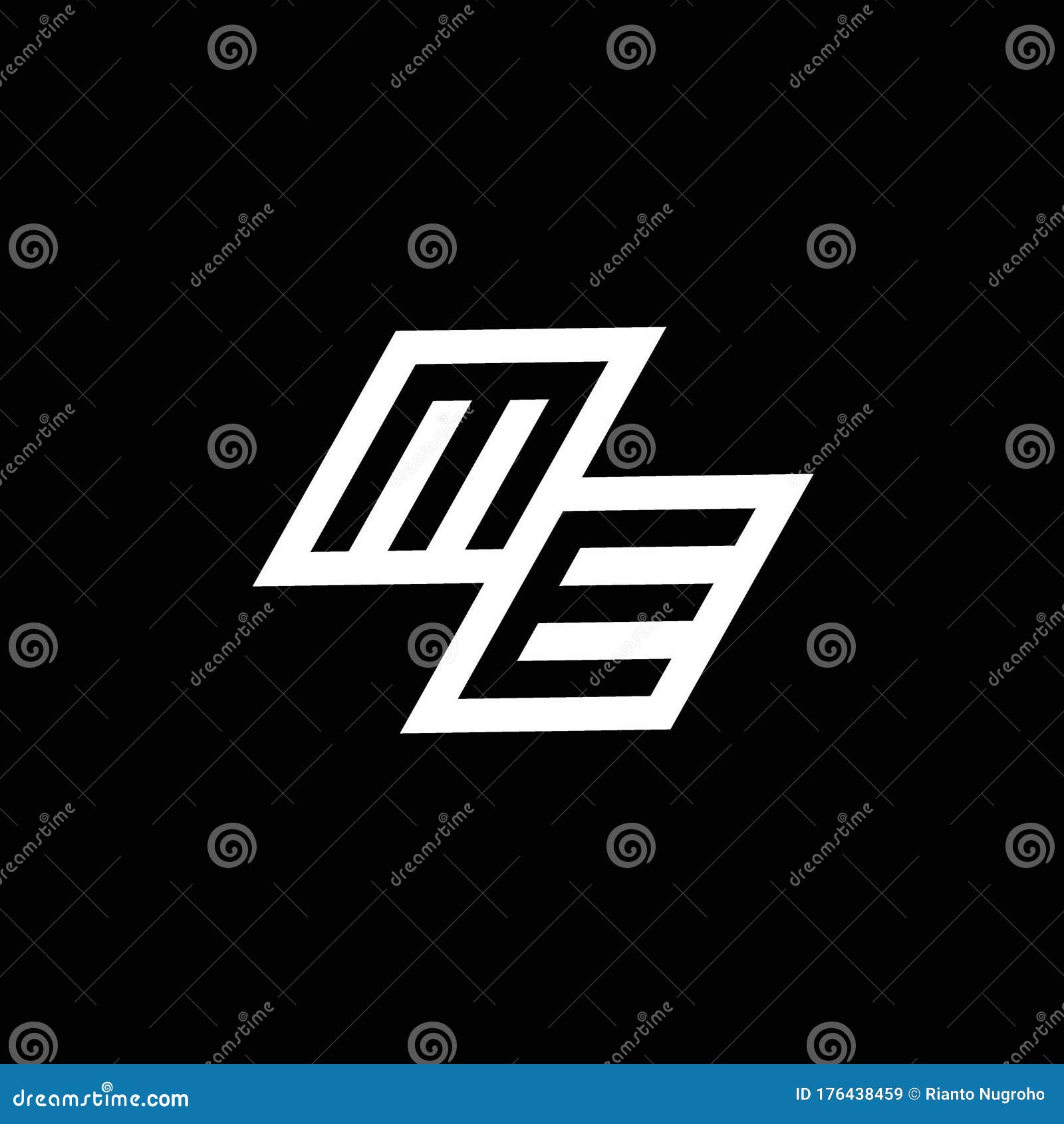 ME Logo Monogram with Up To Down Style Negative Space Design Template ...