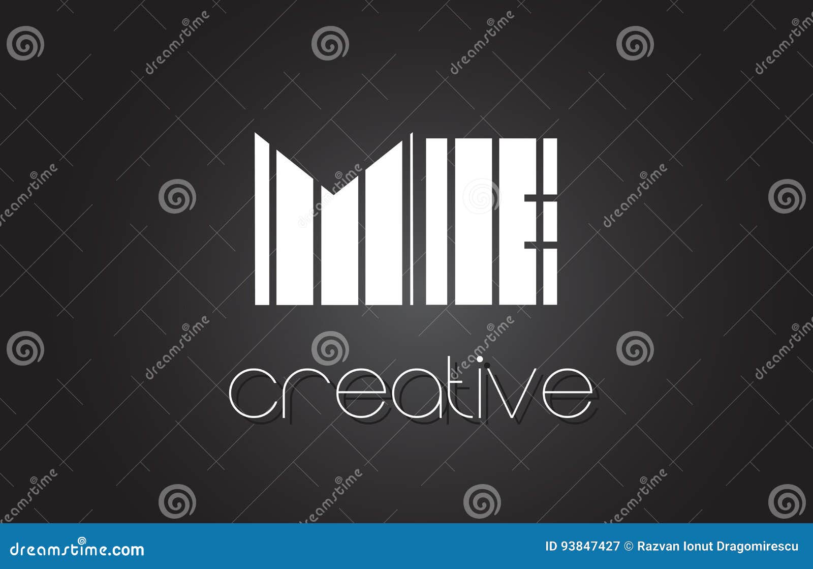 ME M E Letter Logo Design with White and Black Lines. Stock Vector ...