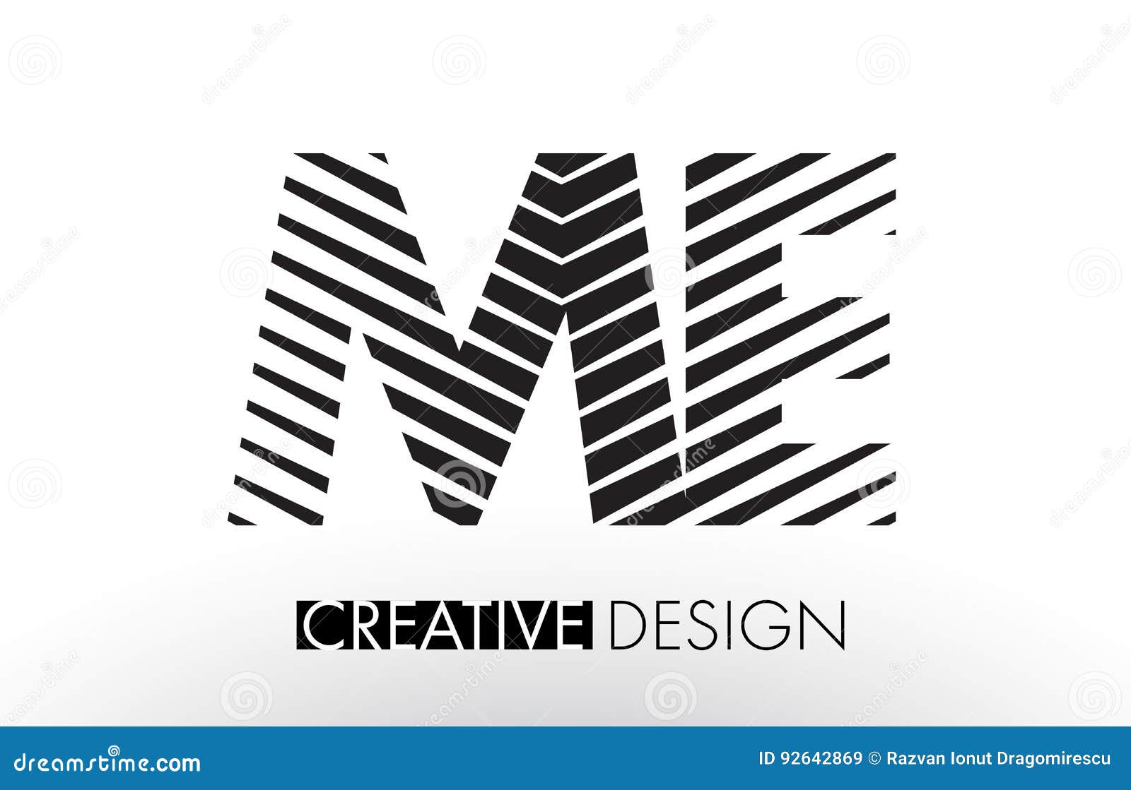 ME M E Lines Letter Design with Creative Elegant Zebra Stock Vector ...