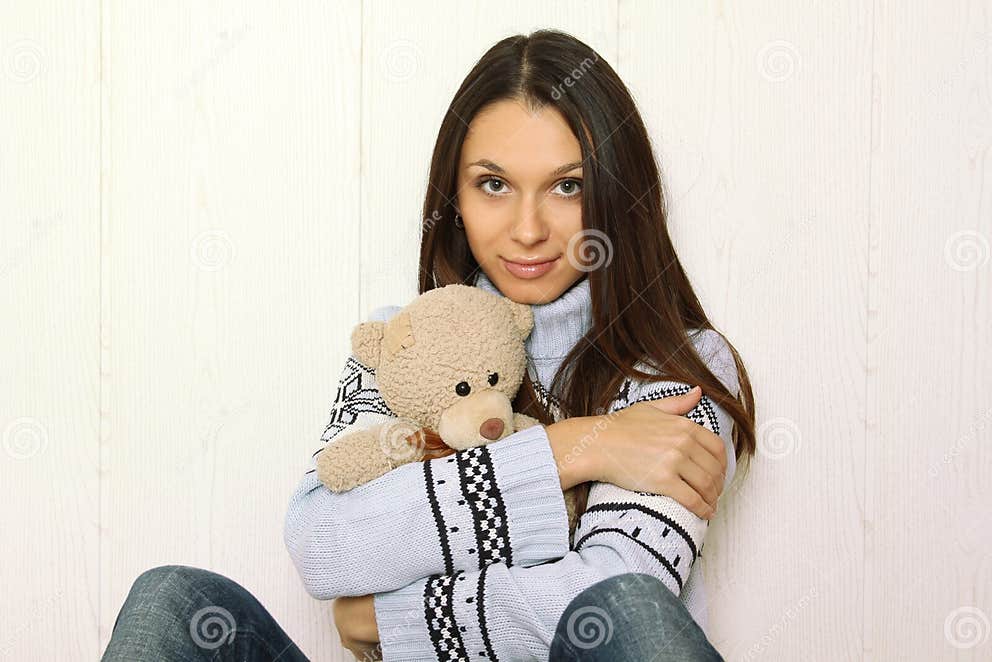 Me and Teddy stock image. Image of relaxation, female - 22010695