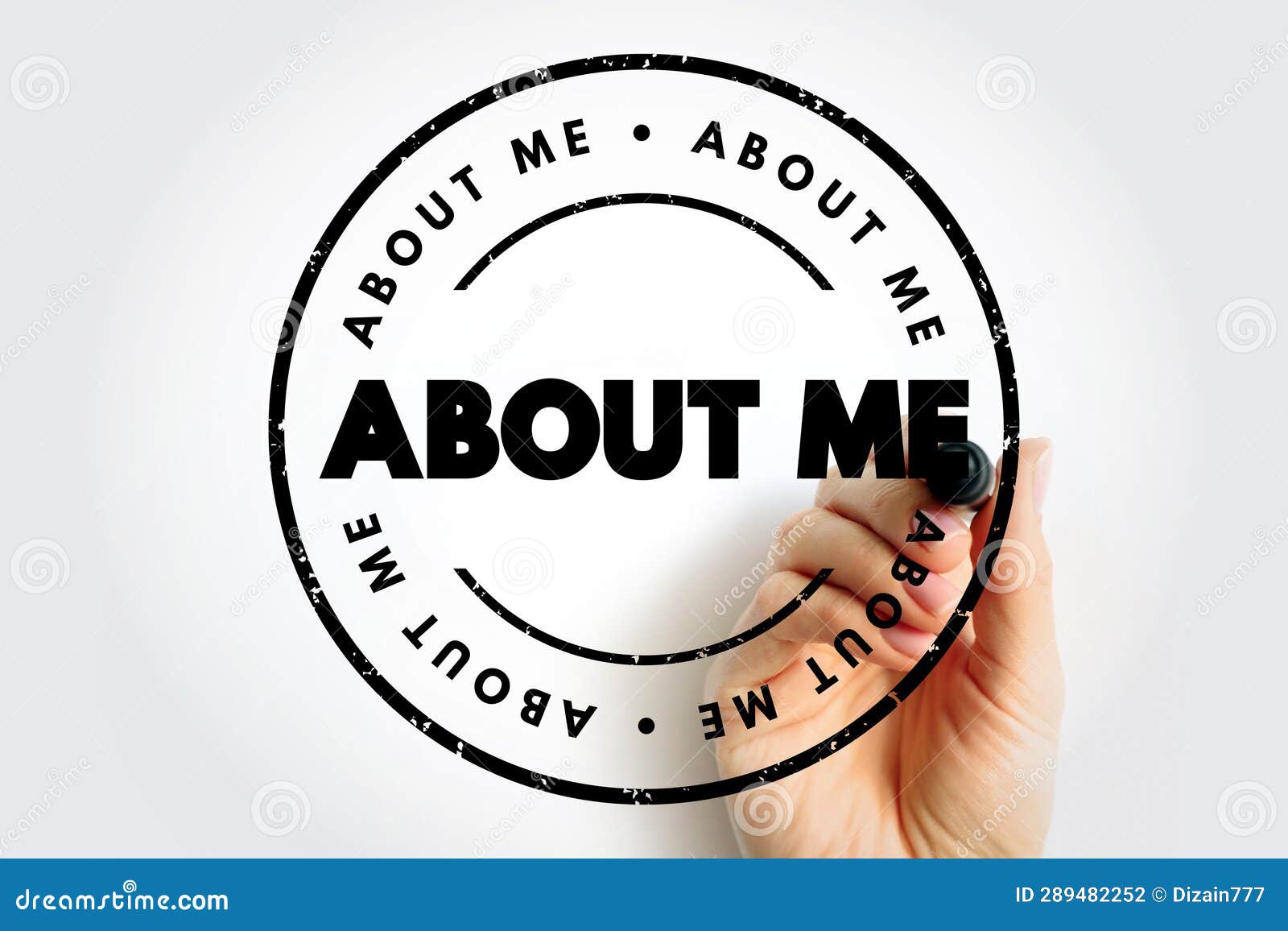 About Me Text Stamp, Concept Background Stock Photo - Image of ...