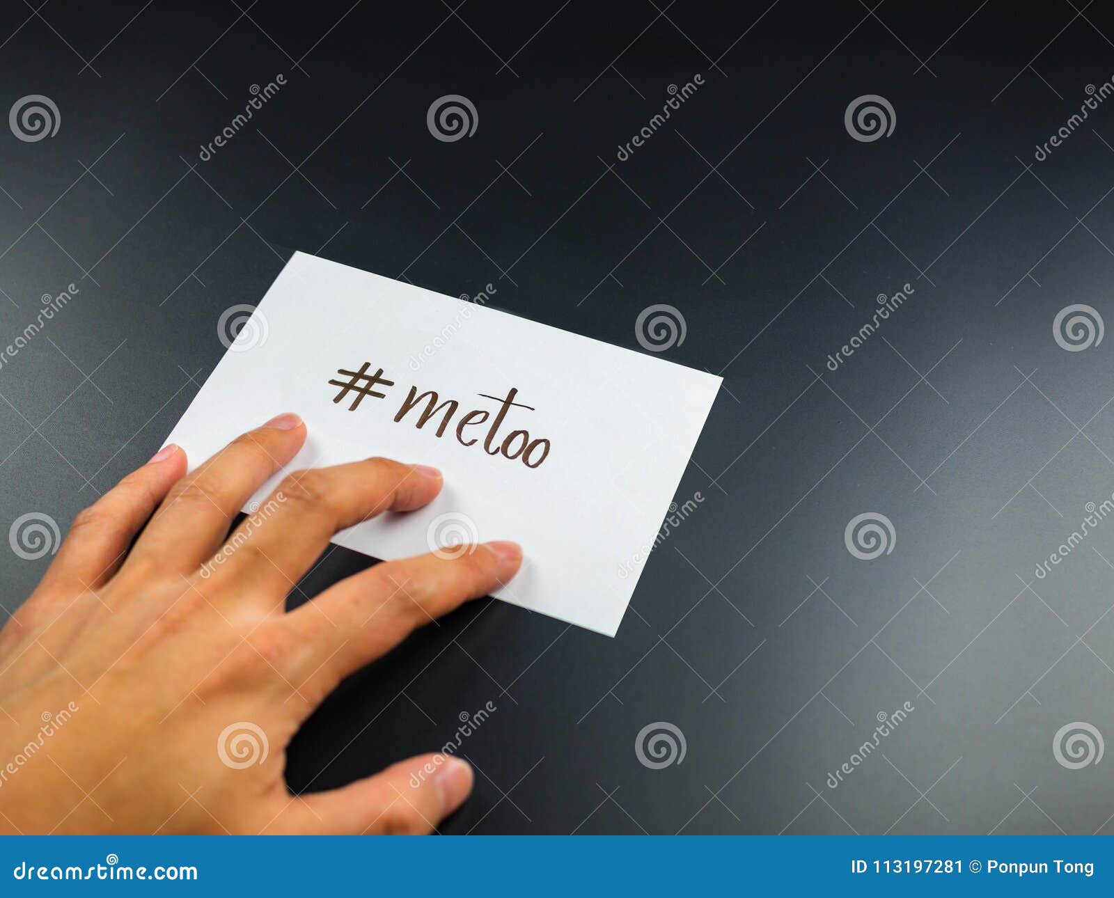 Me Too Hashtag on Paper Card Note with Hand on Background Stock Image ...
