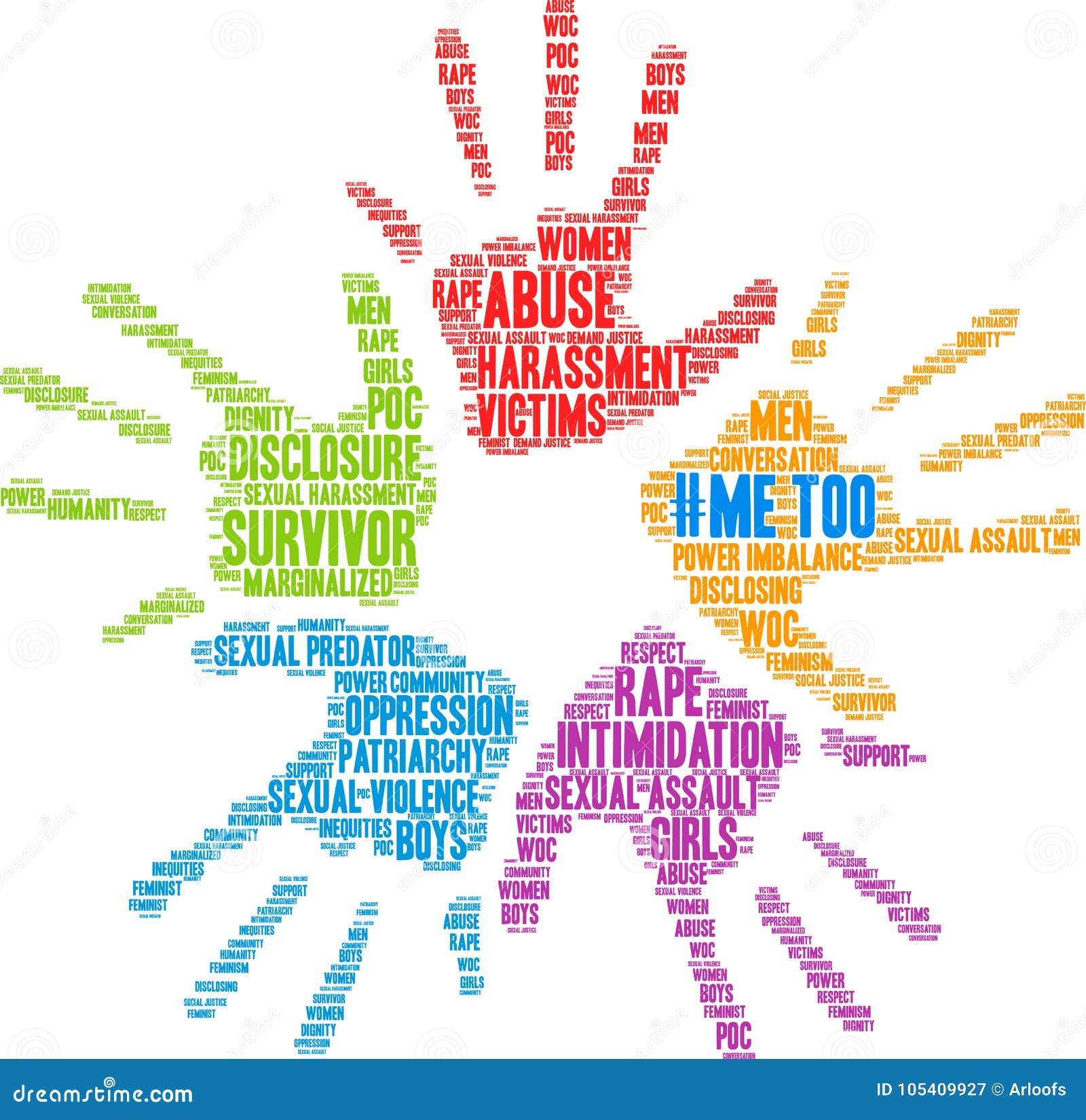 Me Too Word Cloud stock illustration. Illustration of harassment ...