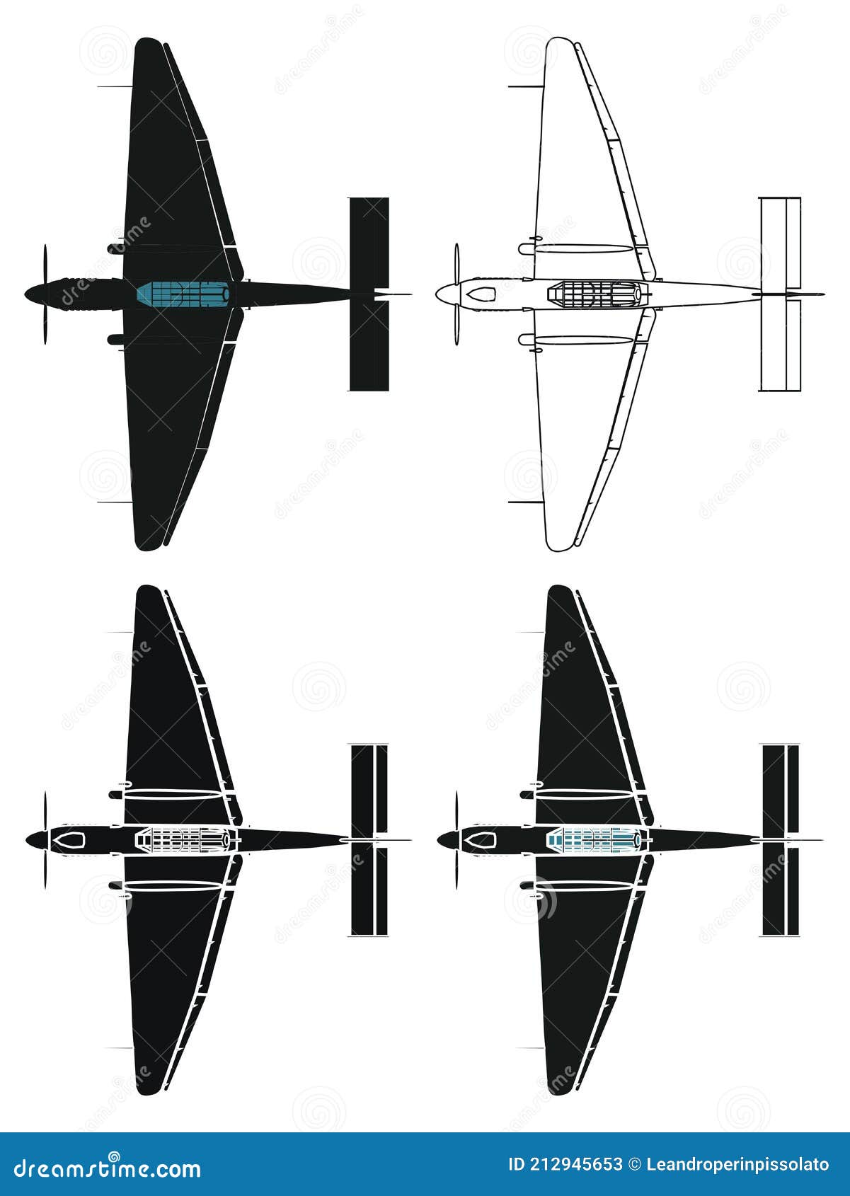 Me 109 in top view stock vector. Illustration of airplane - 212945653