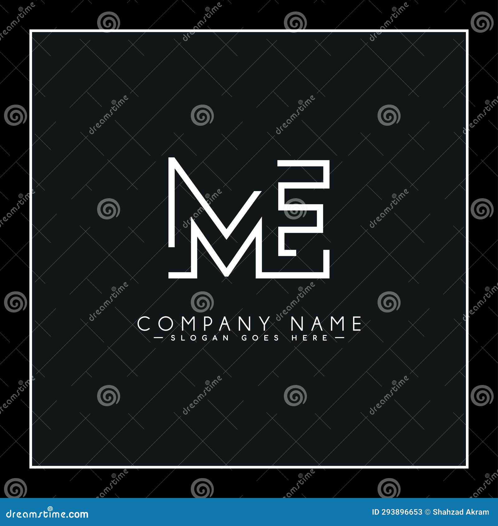 ME Vector Logo Template - Simple Icon for Initial Letter M and E ...
