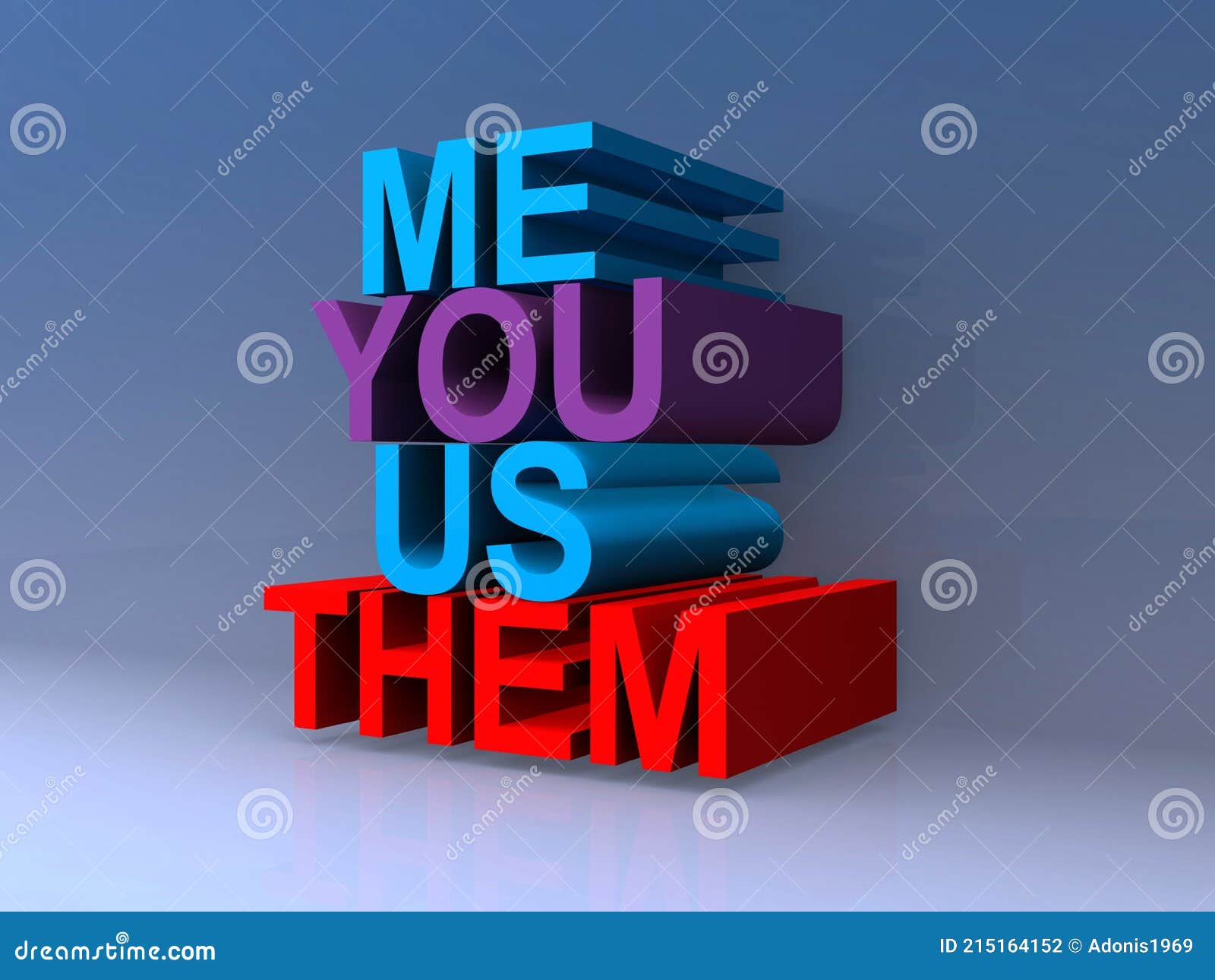 Me you us them on blue stock illustration. Illustration of directing ...