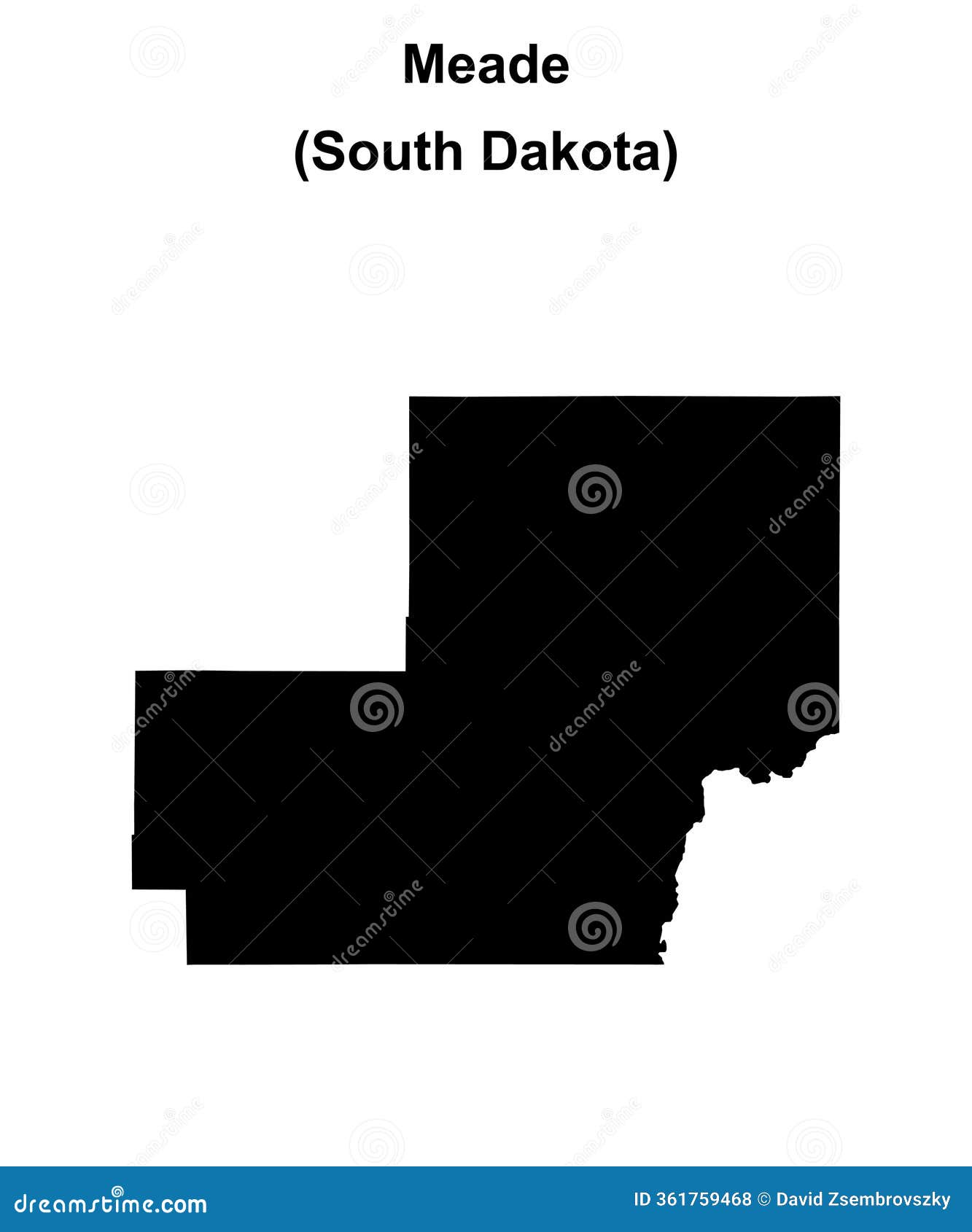 Meade outline map stock illustration. Illustration of silhouette ...