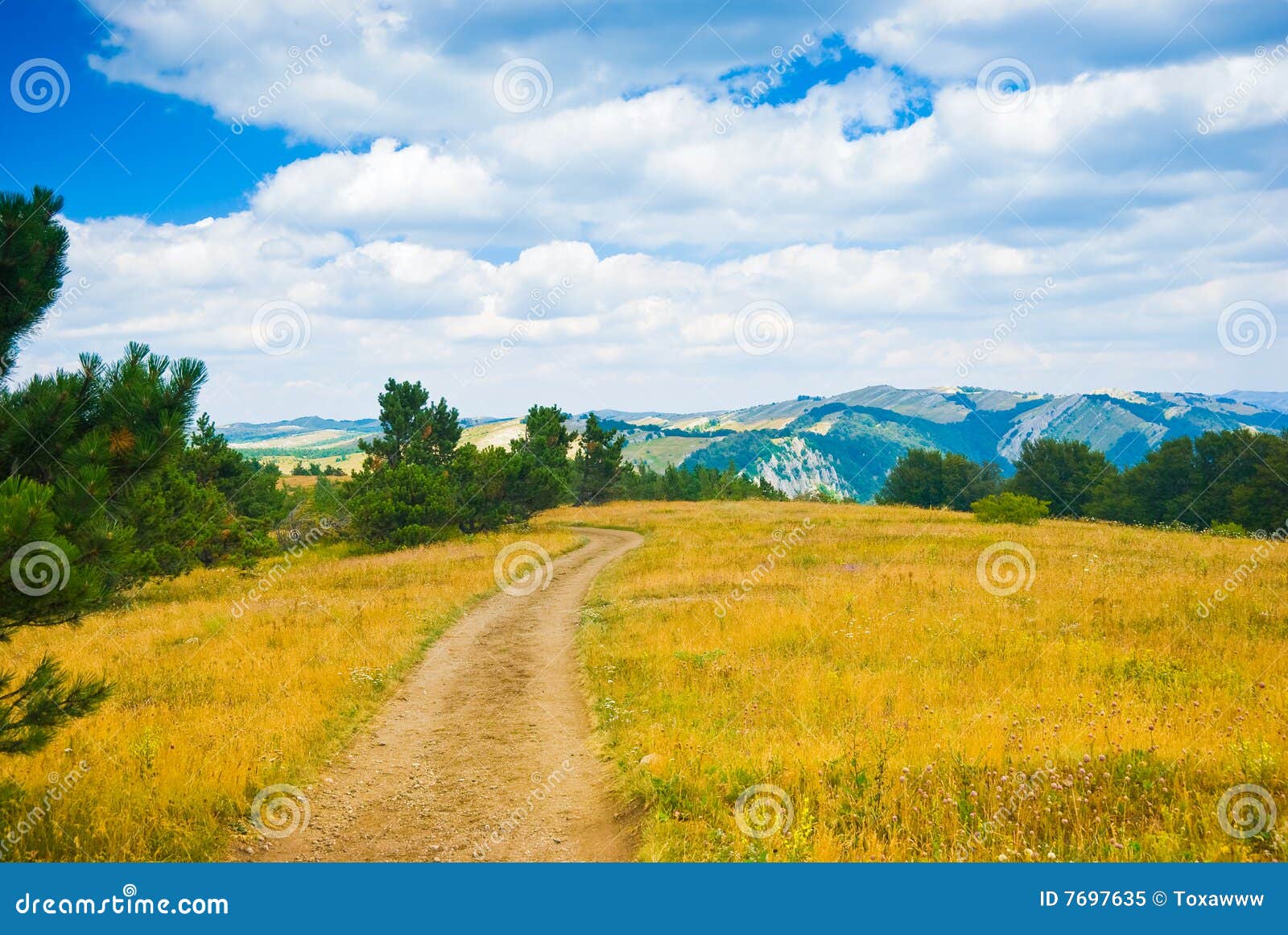 Meadow stock image. Image of clouds, outdoors, freedom - 7697635