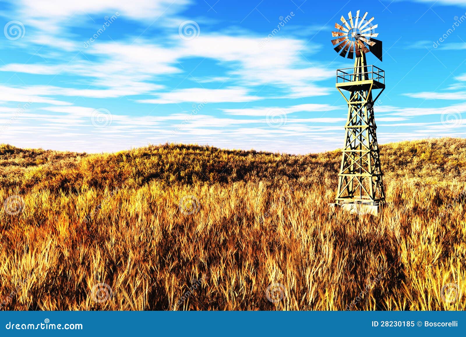 Meadow Agriculture Concept 3D Render Stock Illustration - Illustration ...
