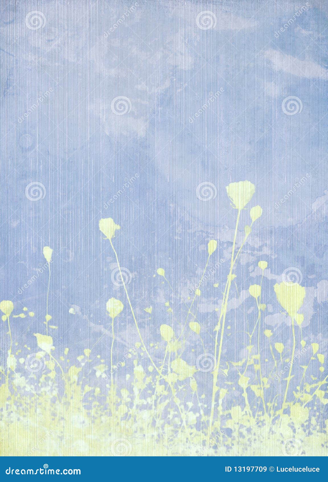 Meadow Flower Pale Blue Background Stock Illustration - Illustration of ...