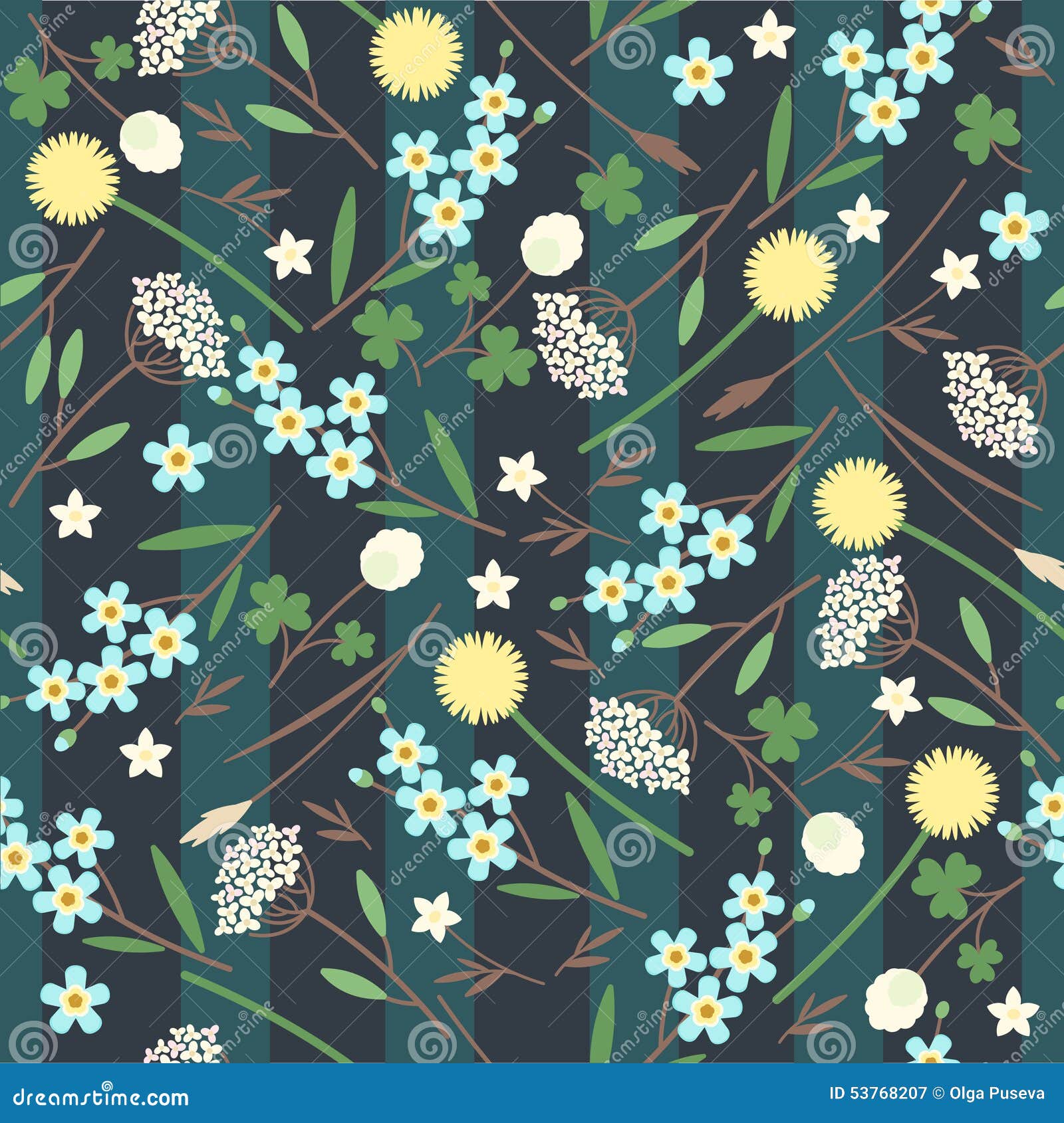 Meadow Flowers Seamless Pattern Stock Vector - Illustration of beauty ...