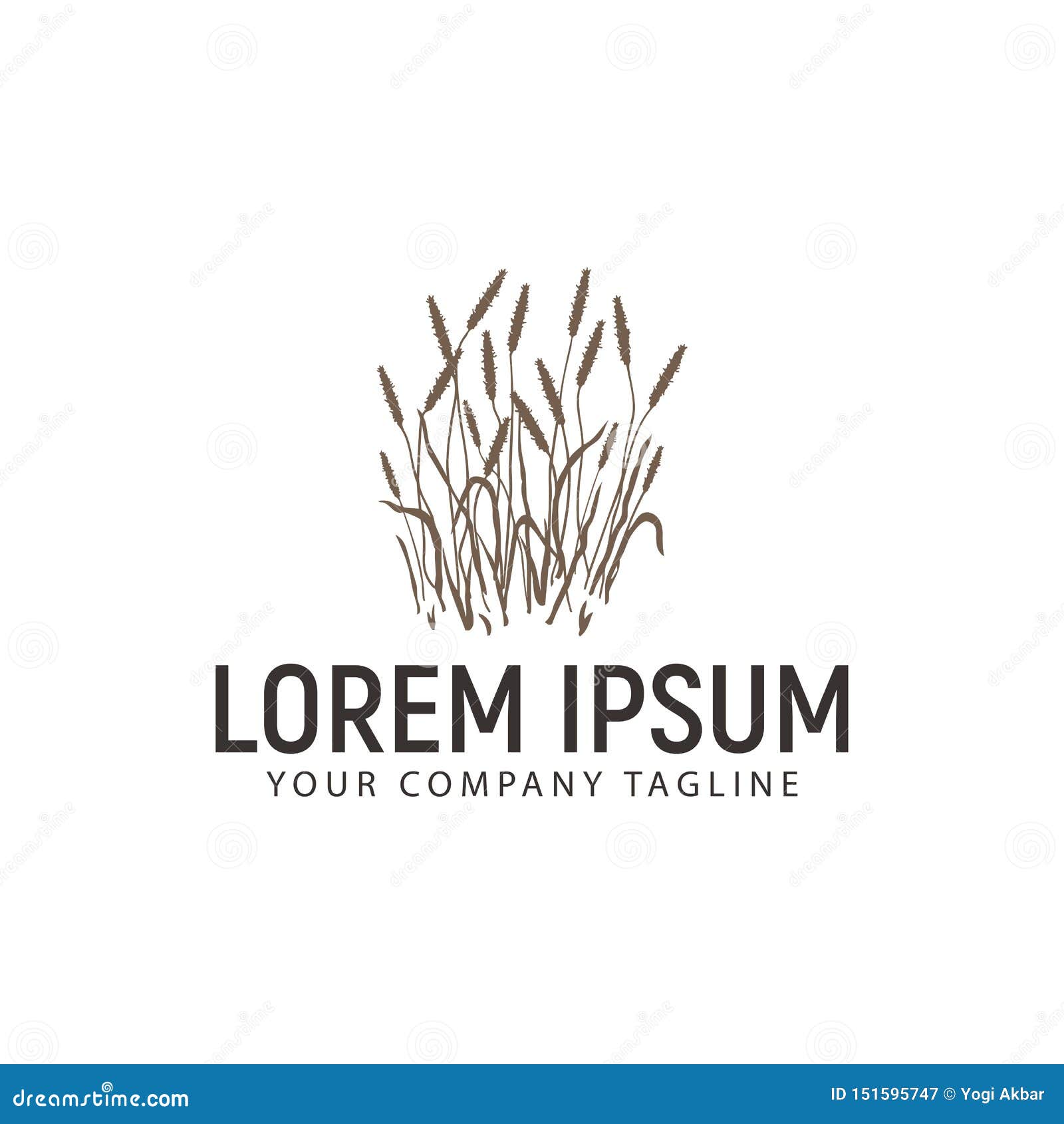 Meadow Grass Logo Design Concept Template Stock Vector - Illustration ...