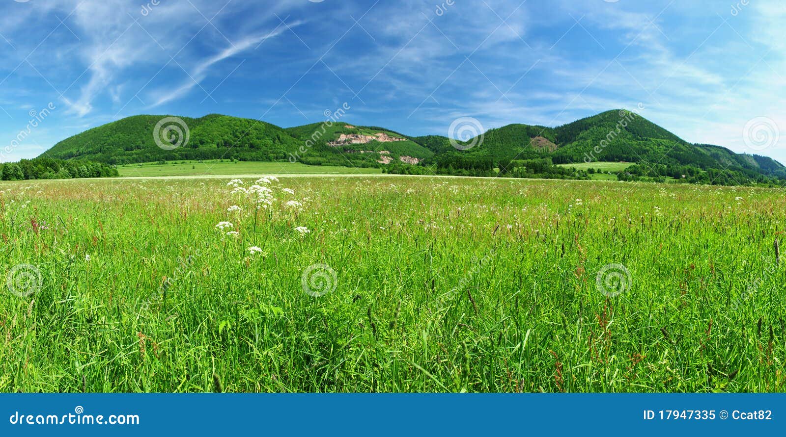 Meadow and hills stock image. Image of horizontal, land - 17947335