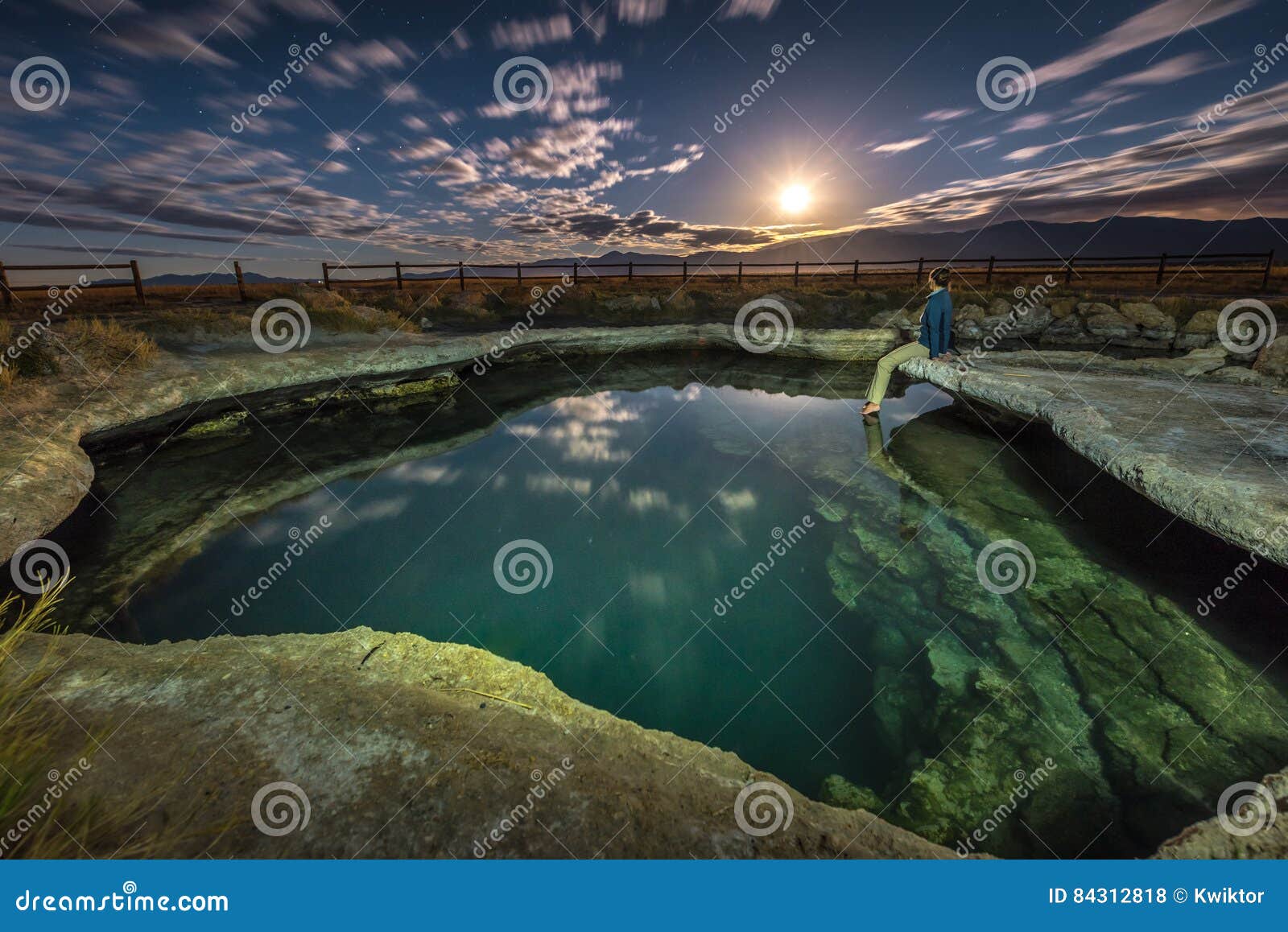 Meadow Hot Spring at night stock photo. Image of springs - 84312818