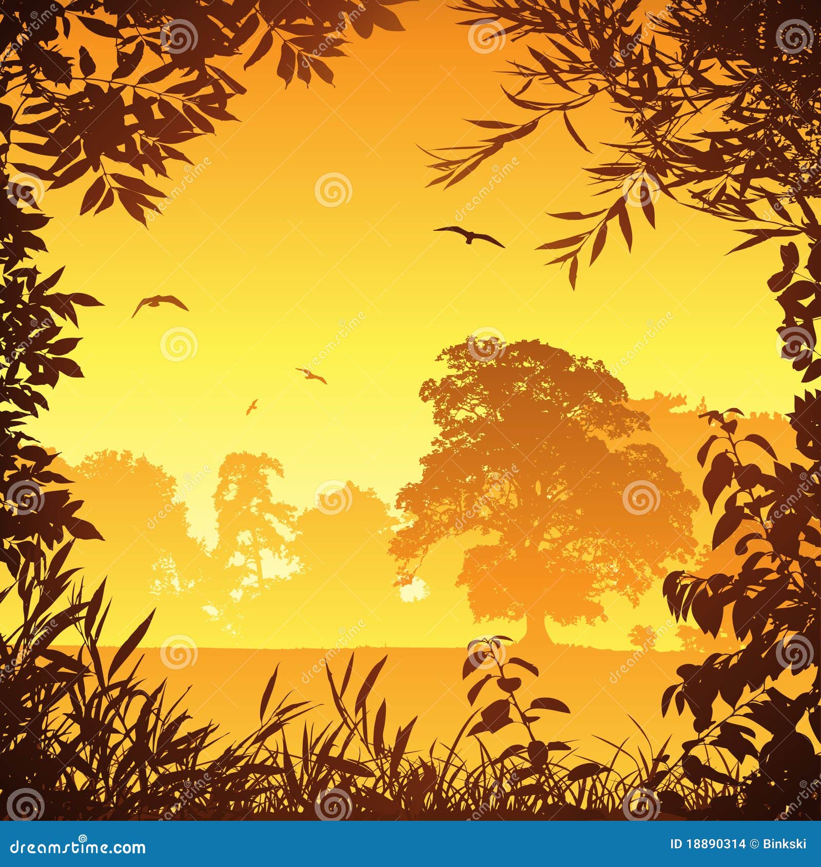 Meadow Landscape stock vector. Illustration of forest - 18890314