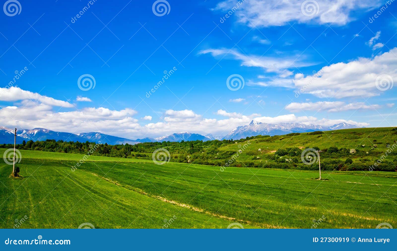 Meadow and Mountains stock image. Image of europe, rock - 27300919