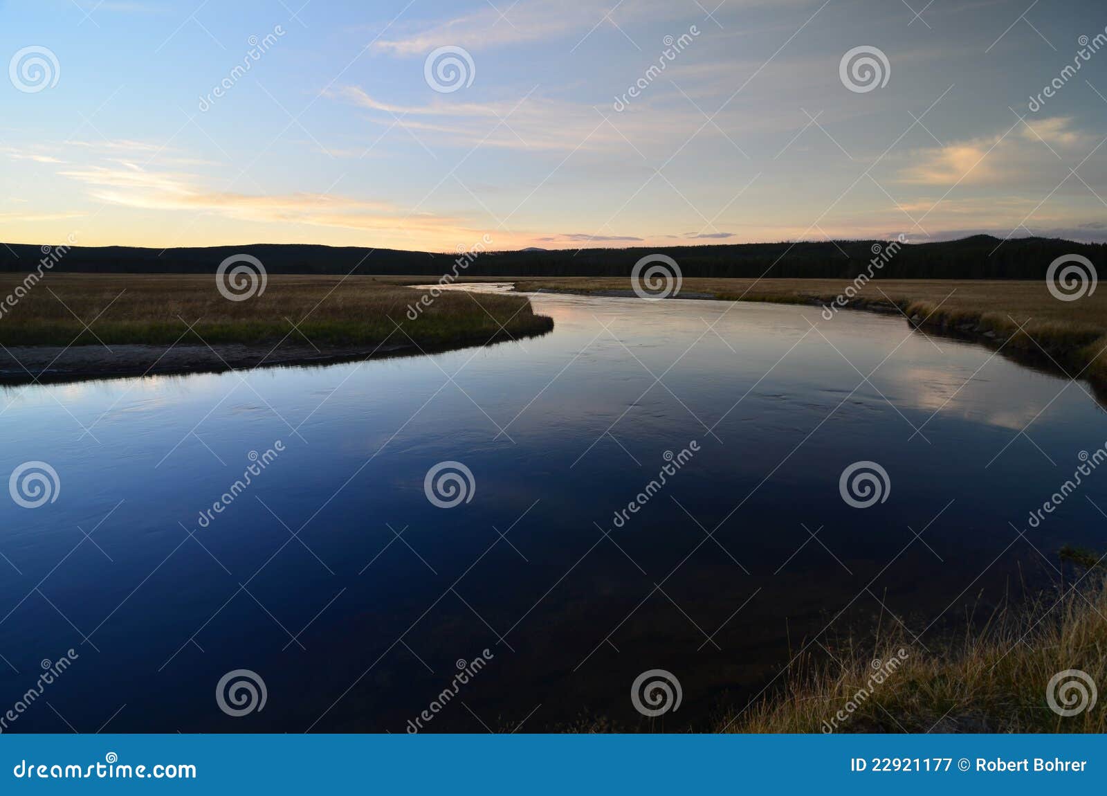 A Meadow River at Yellowstone National Park Stock Image - Image of ...