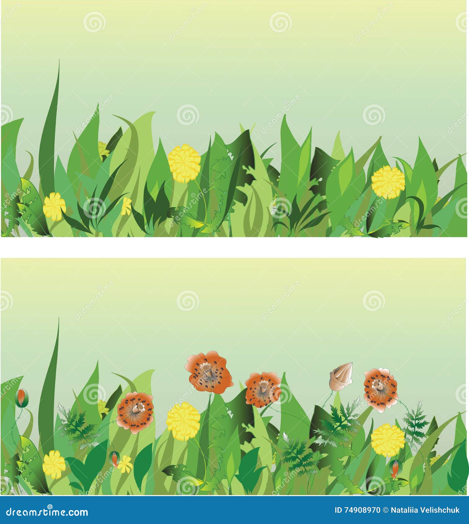 Meadow. Vector Image. Background. Stock Vector - Illustration of ...