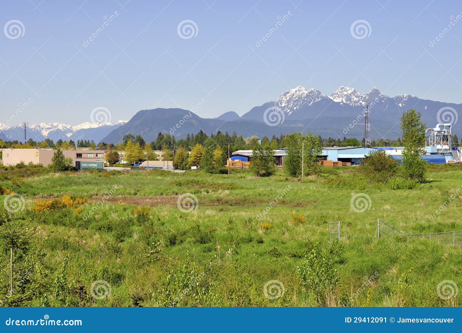 Meadow View in Pitt Meadows City Stock Image - Image of water, vessel ...