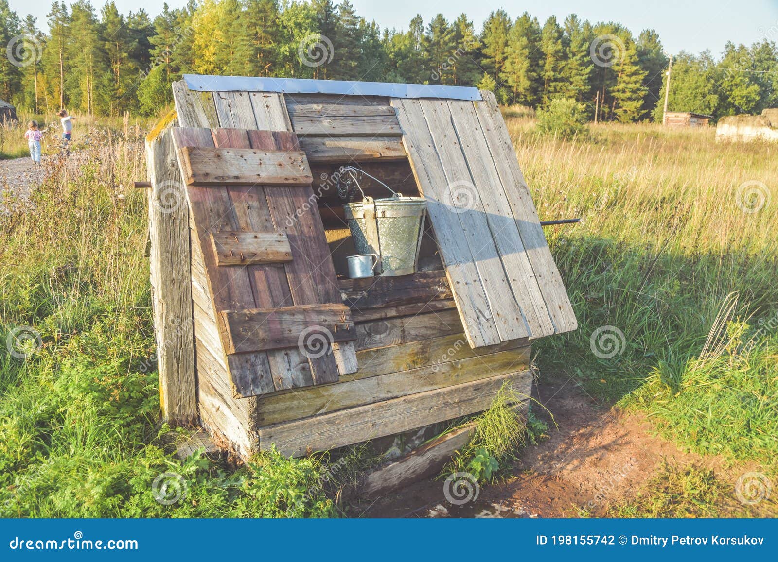 A Meadow Well is an Old Well with Clean Artesian Water Stock Photo ...