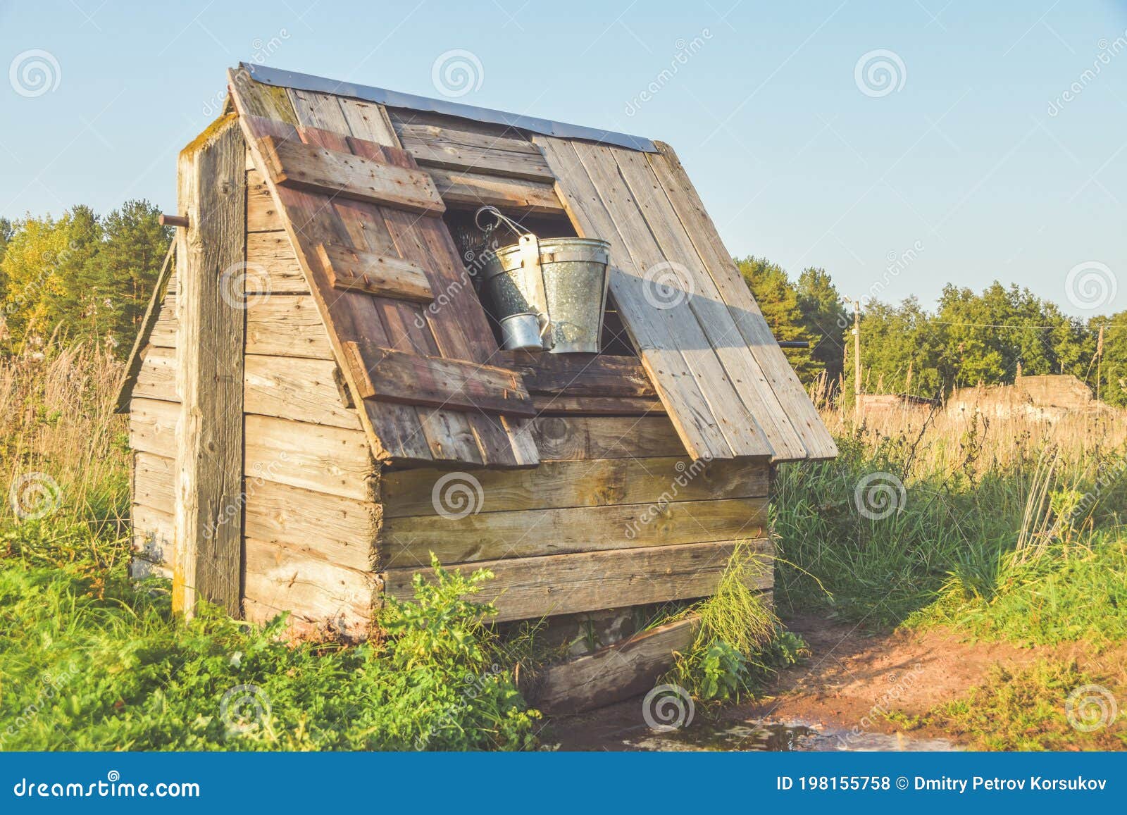 A Meadow Well is an Old Well with Clean Artesian Water Stock Photo ...