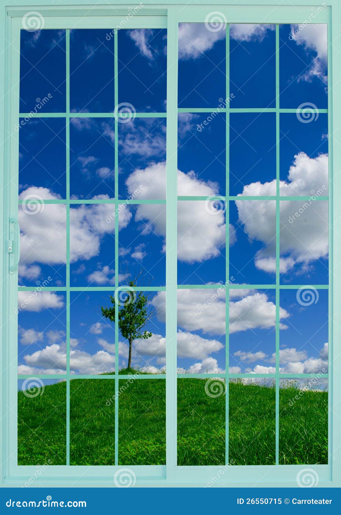 Meadow through the window stock image. Image of freshness - 26550715