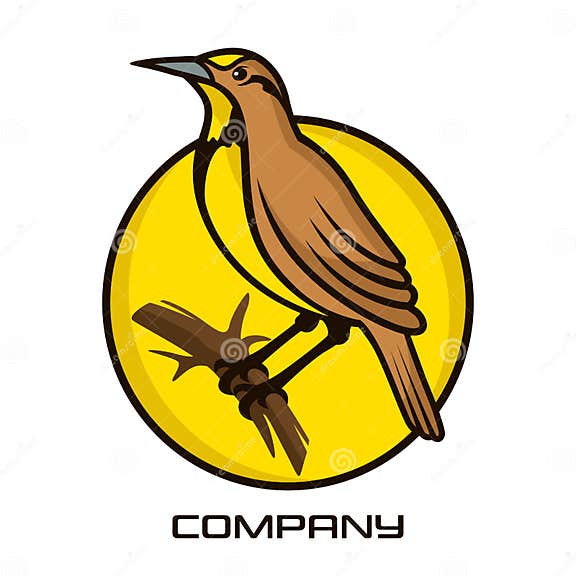 Meadowlark Bird Logo. Vector Illustration. Stock Vector - Illustration ...