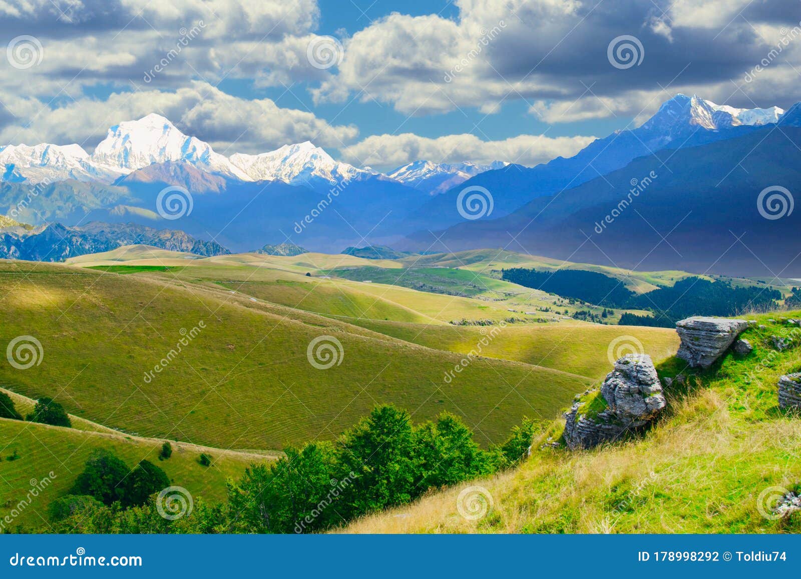 Meadows in the Mountains Create Sinuous Lines Stock Photo - Image of ...