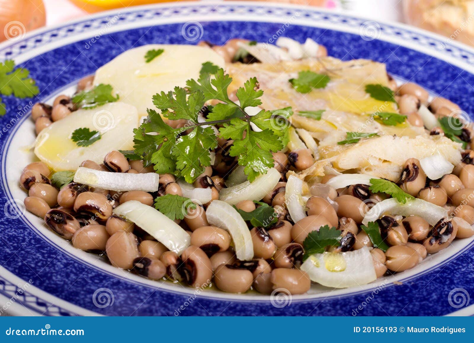 Meal with beans and cod stock image. Image of cuisine - 20156193