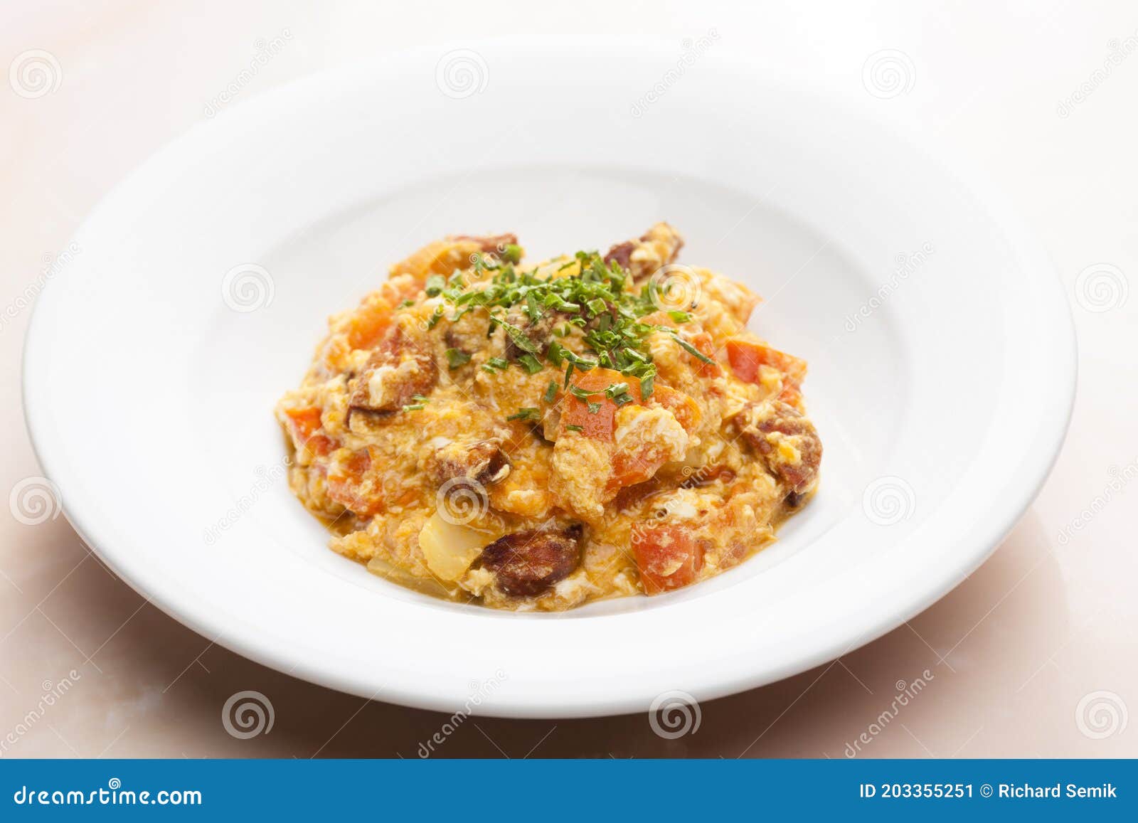 Meal Called Leco (mixture of Vegetables and Eggs with Sausage Stock ...