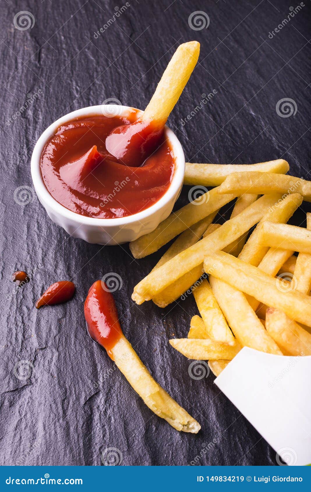 Meal with Ketchup and Fries Stock Image - Image of cuisine, chip: 149834219